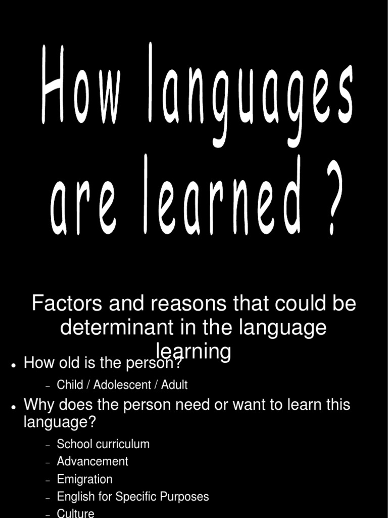 How Languages Are Learned | PDF