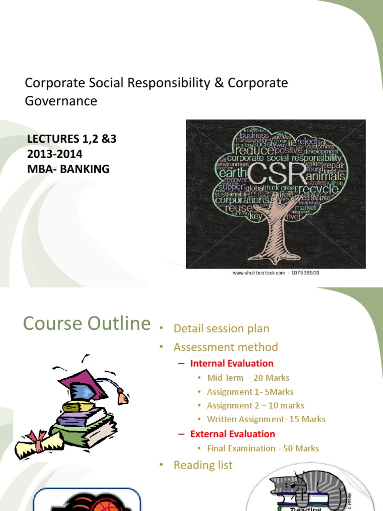 Corporate Social Responsibility & Corporate Governance: LECTURES 1,2 &3 ...