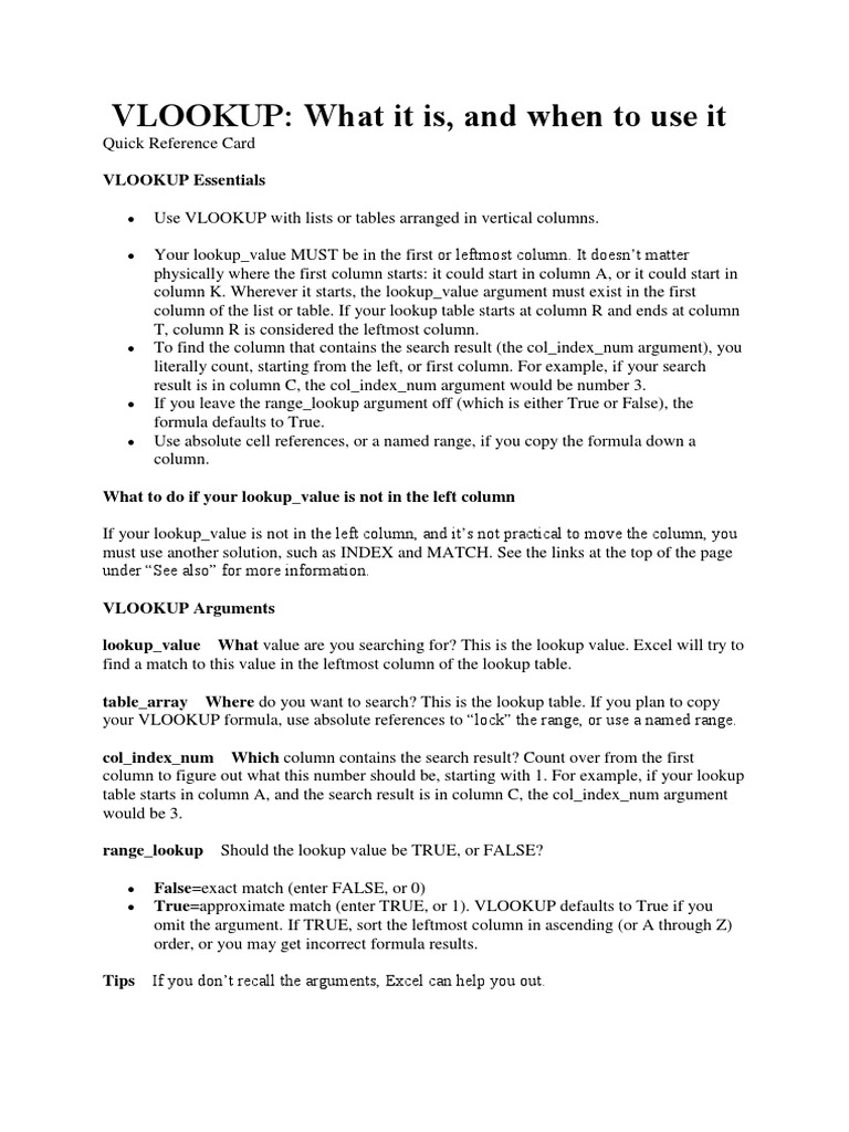 Excel VLOOKUP Guide for Beginners | PDF | Areas Of Computer Science | Computer Data