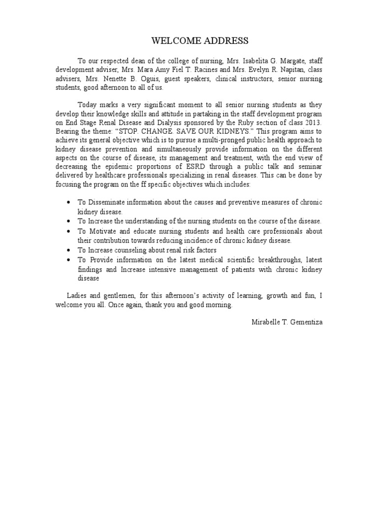 Welcome Address | PDF | Science & Mathematics