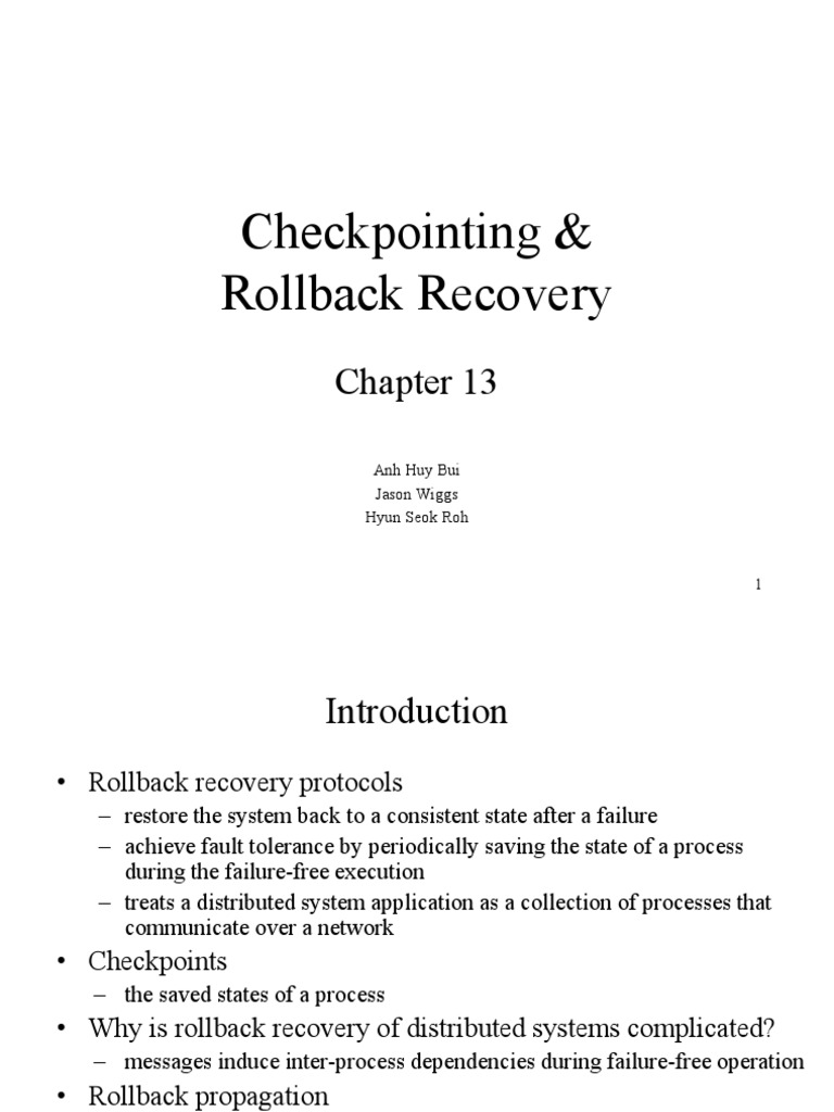 Checkpointing PDF | PDF | Message Passing | Communications Protocols Checkpointing PDF | PDF | Message Passing | Communications Protocols