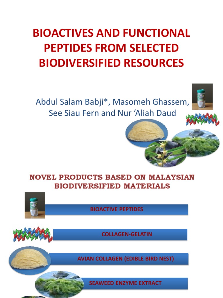 Bioactive and Functional Peptides From Selected Biodiversified ...