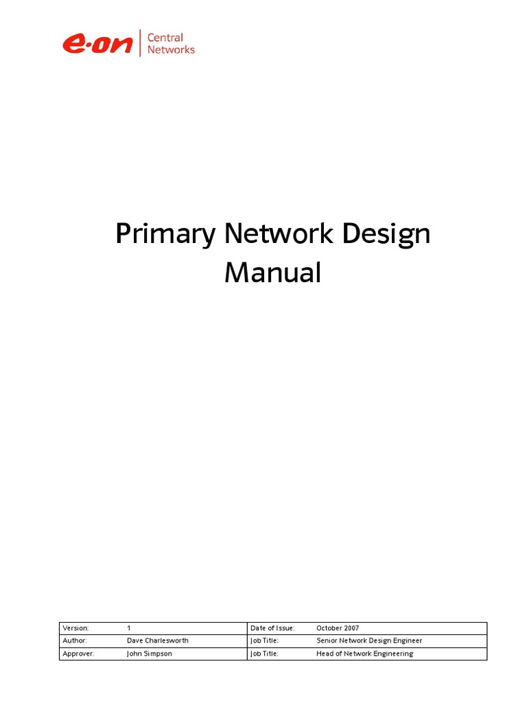 Primary Network Design Manual PDF | PDF | Electrical Substation ...
