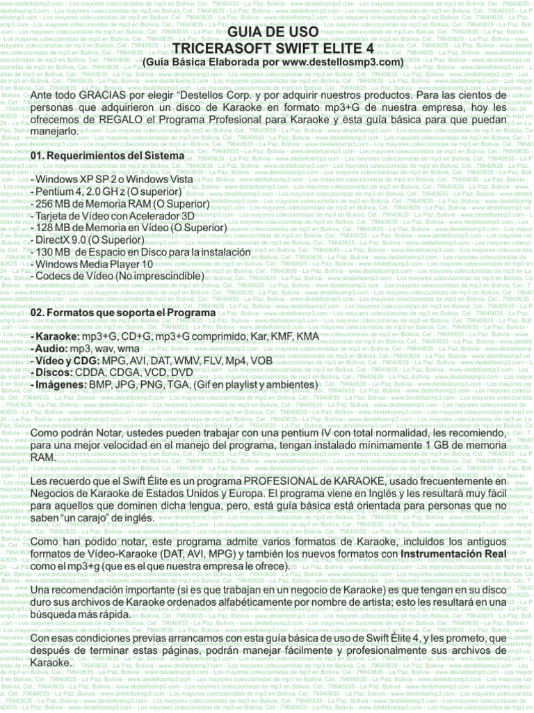 Guia de Uso Swift Elite 4 | PDF | Multimedia | Formatos de archivo de ...