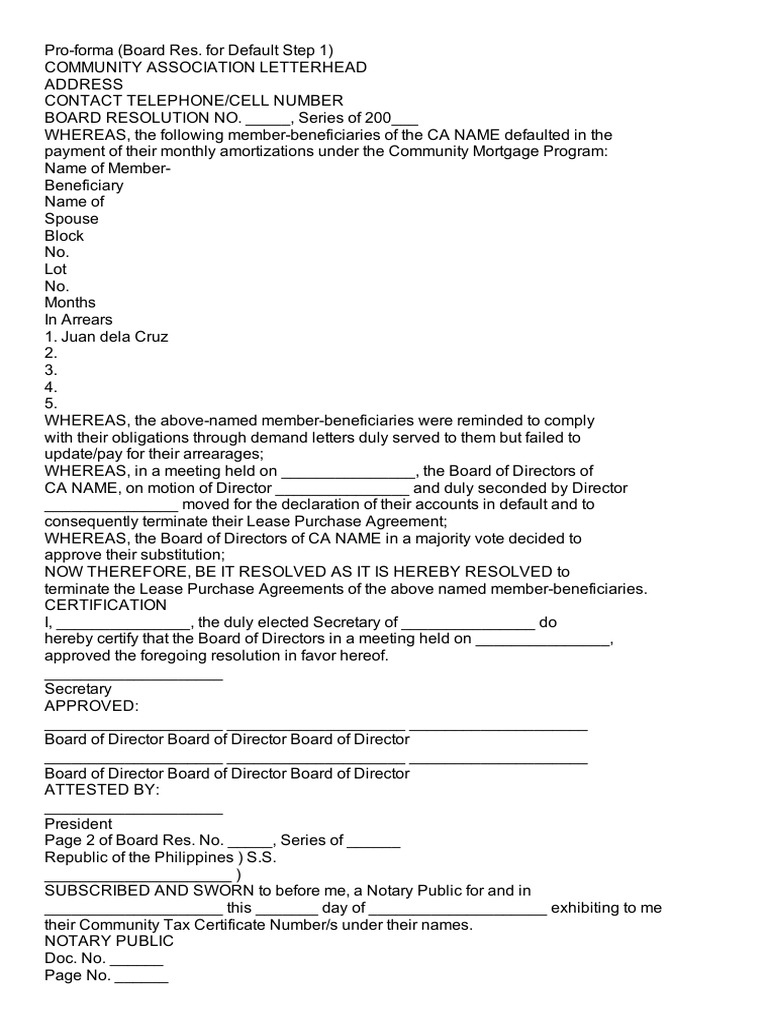 Board Resolution Sample | PDF