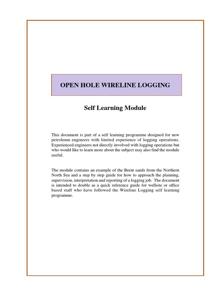 Open Hole Wireline Logging Guide | PDF | Science | Geology