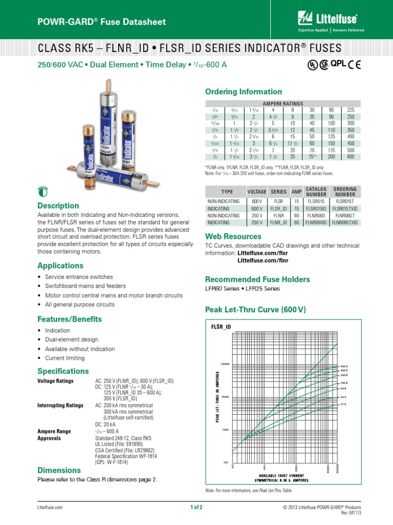 Littelfuse Fuse FLNR FLSR Datasheet | Fuse (Electrical) | Components ...