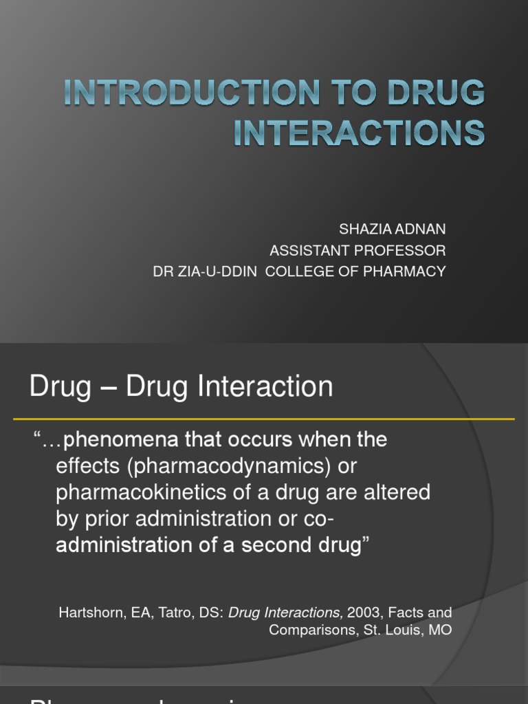 Introduction To Drug Interactions | PDF | Cytochrome P450 | Drug Metabolism