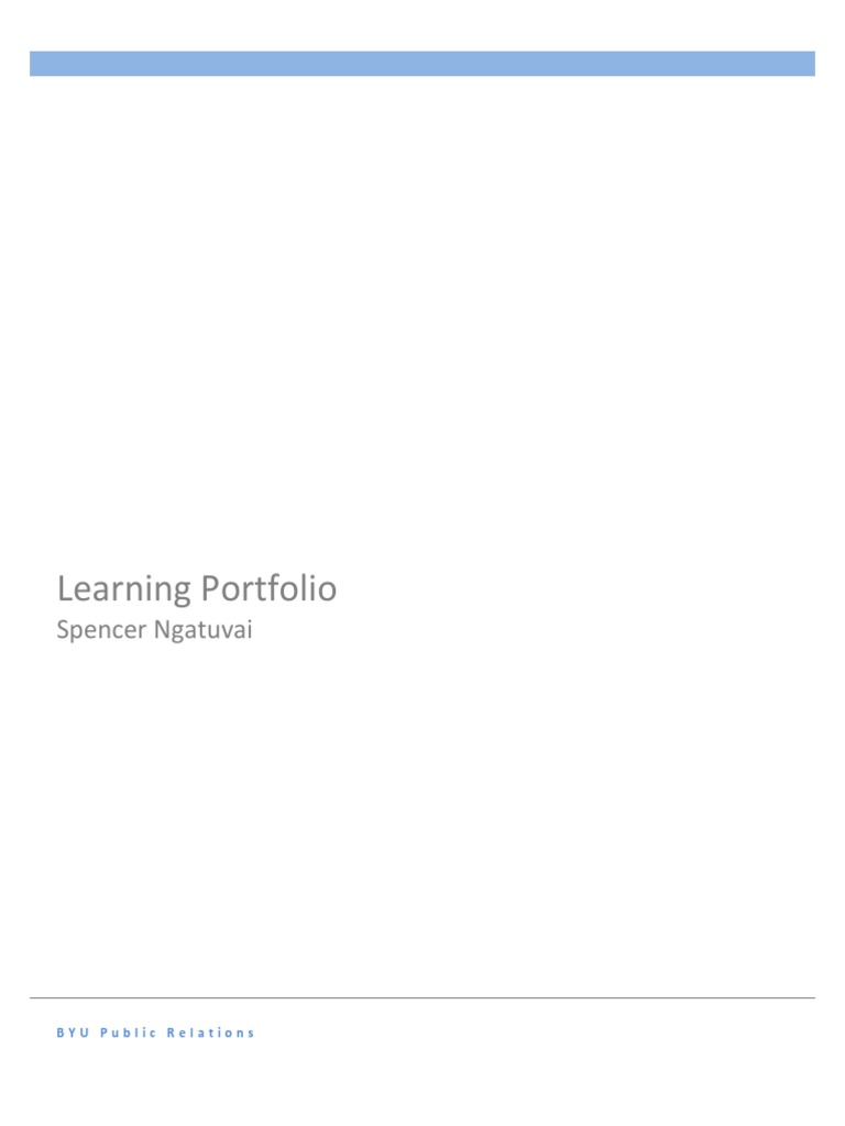 Learning Portfolio: Spencer Ngatuvai | PDF | Bp | Survey Methodology