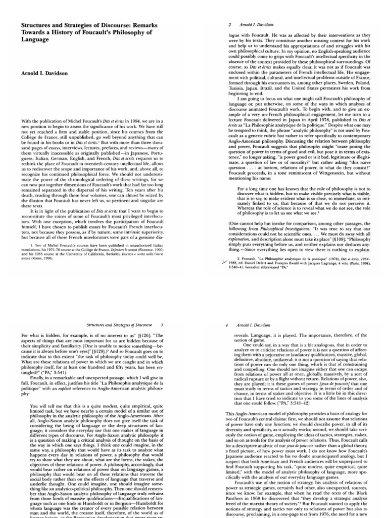 Foucault's Language Philosophy | PDF | Michel Foucault | Discourse