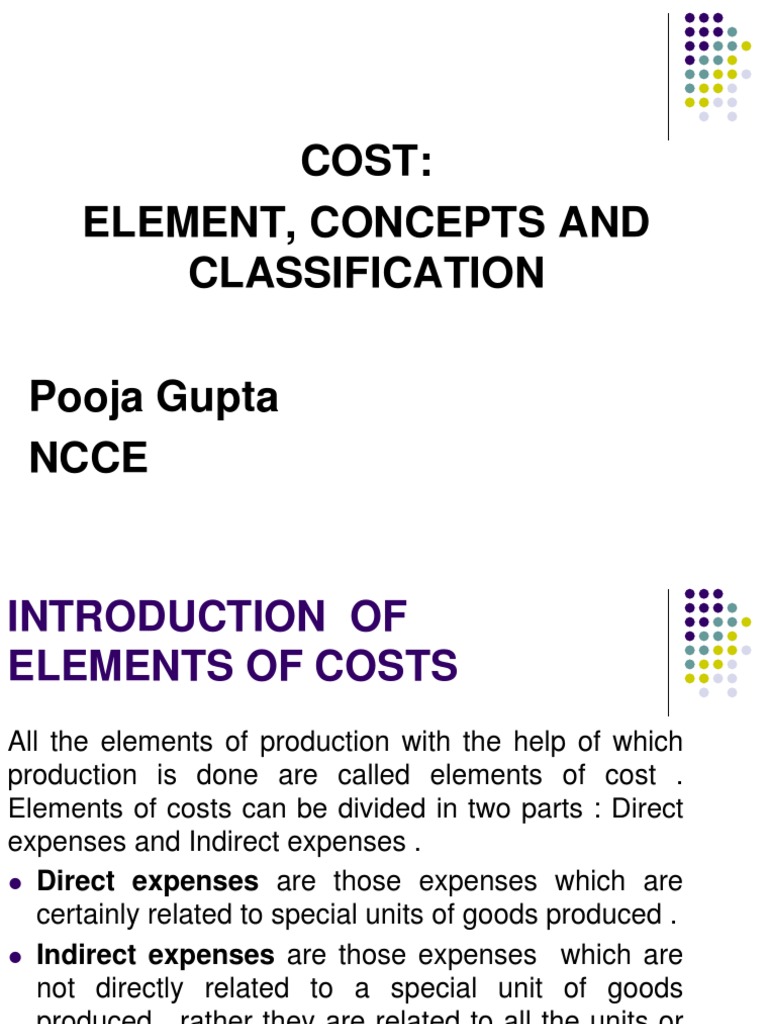 cost classification.ppt | Expense | Cost