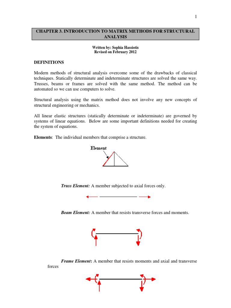 Introduction To Matrix Methods PDF | PDF | Structural Analysis ...