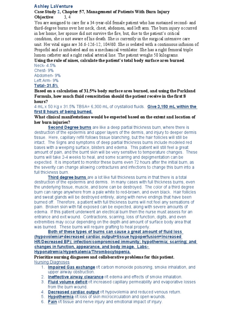Burns Case Study Two | PDF | Scar | Burn