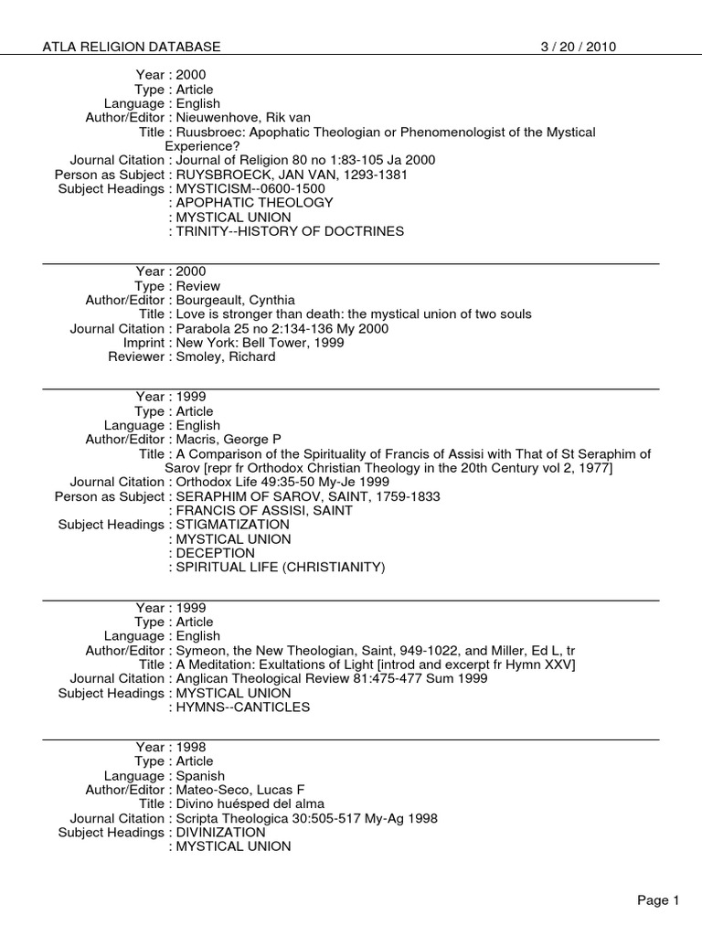 Mystical Union 1-40 PDF | PDF | Mysticism | Theology