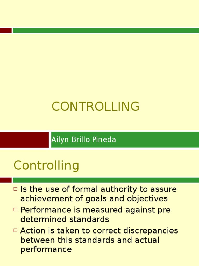 Controlling | PDF | Performance Appraisal | Nursing