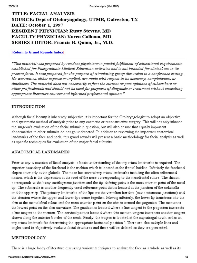 A Systematic Eight-Step Approach to Facial Analysis | PDF | Human Nose ...