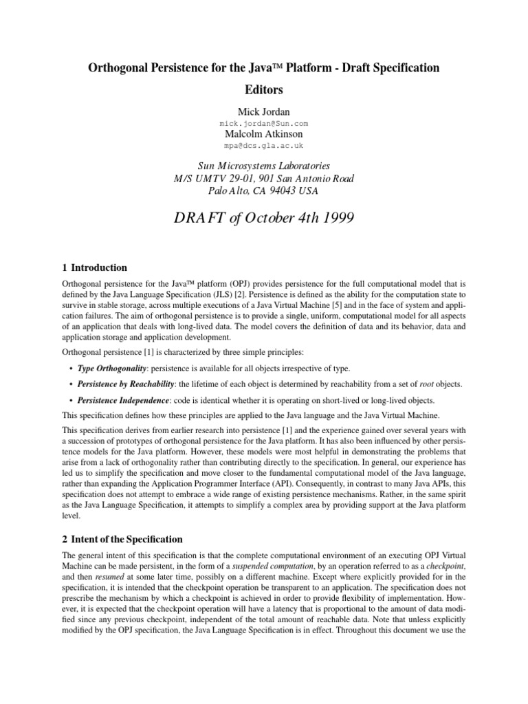 Orthogonal Persistent Java PDF | PDF | Java Virtual Machine | Java (Programming Language)