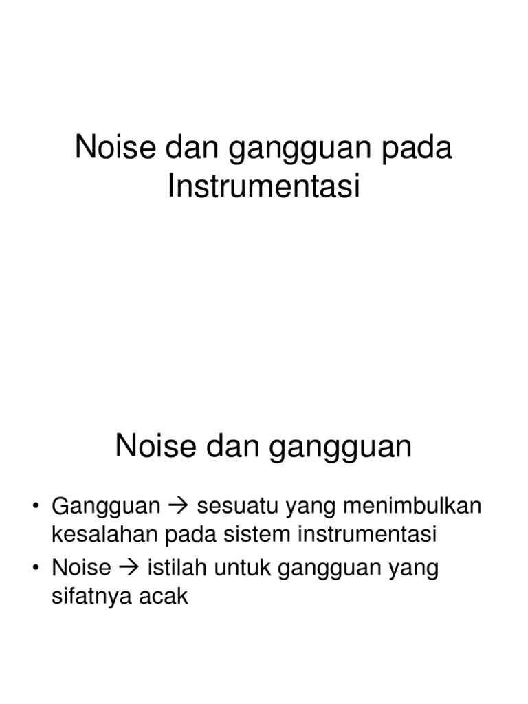 Mengatasi Noise dalam Instrumentasi | PDF