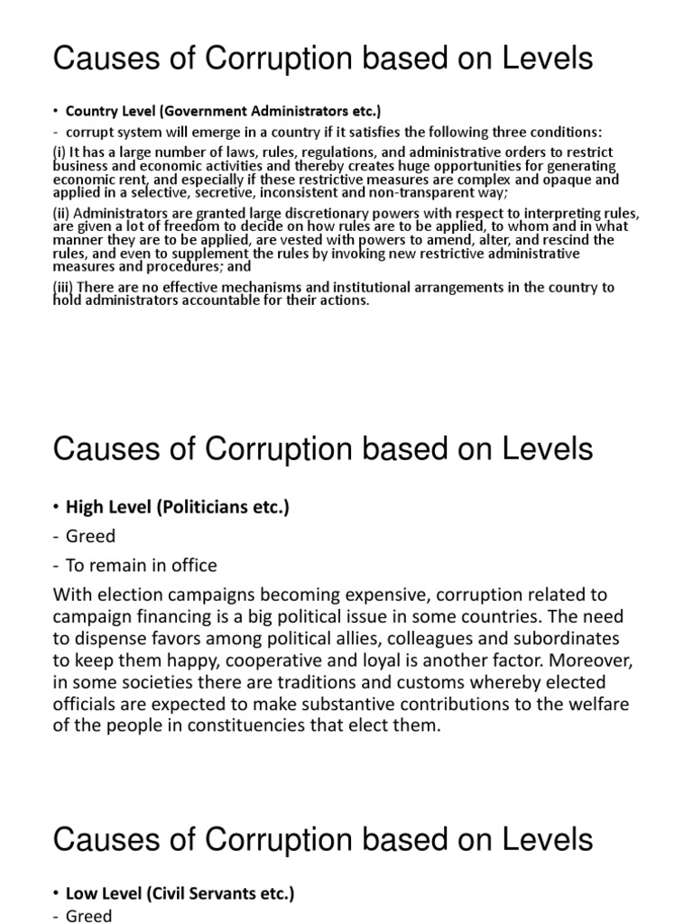 Causes and Effects of Corruption | PDF | Corruption | Bribery