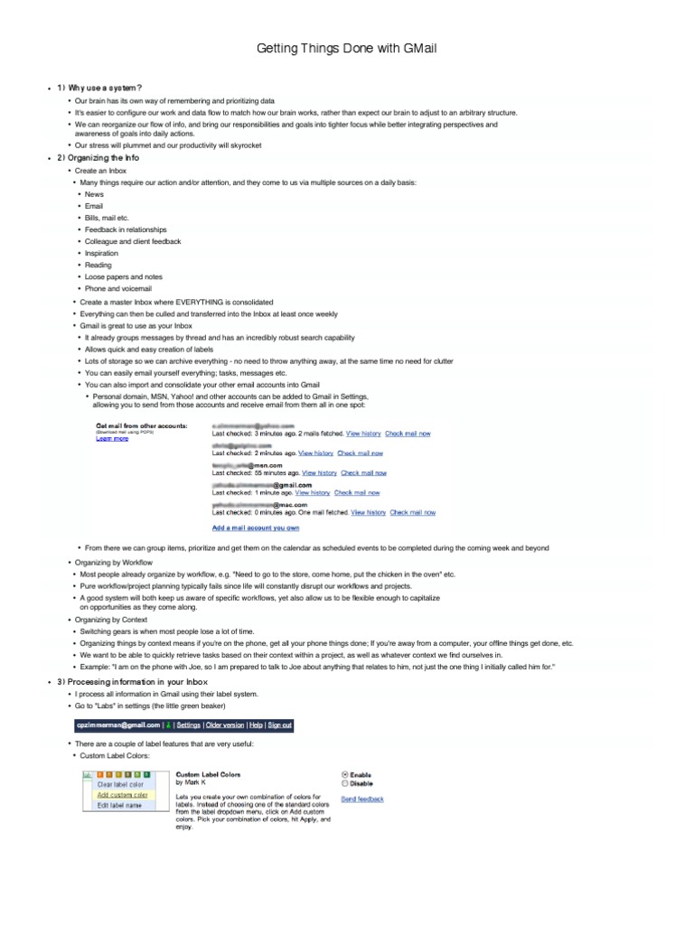 Getting Things Done With GMail | PDF | Gmail | Computing