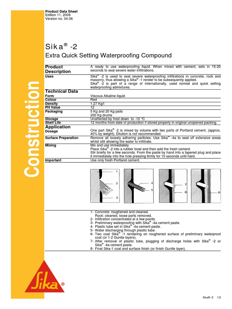 Sika 2 | PDF | Concrete | Toxicity