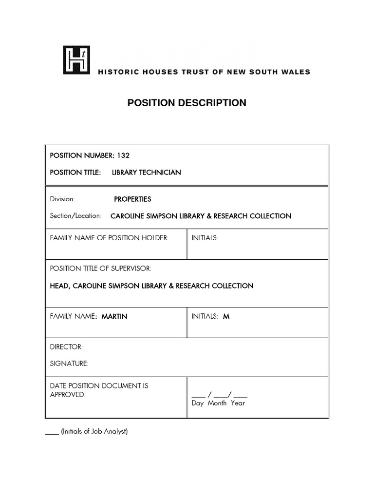 Position Description | PDF | Libraries | Information Science