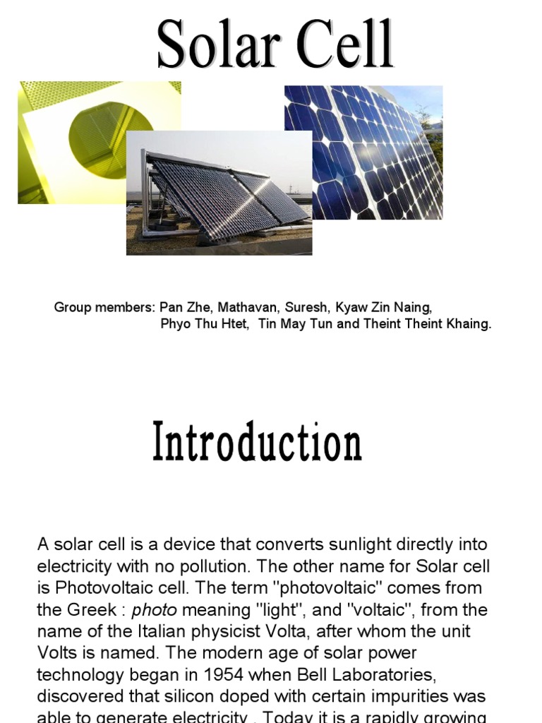 Solar Cell Project | PDF | Photolithography | Solar Cell