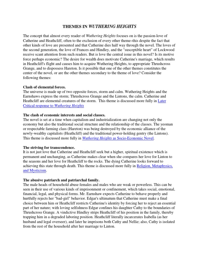Themes in Wuthering Heights | Download Free PDF | Wuthering Heights ...