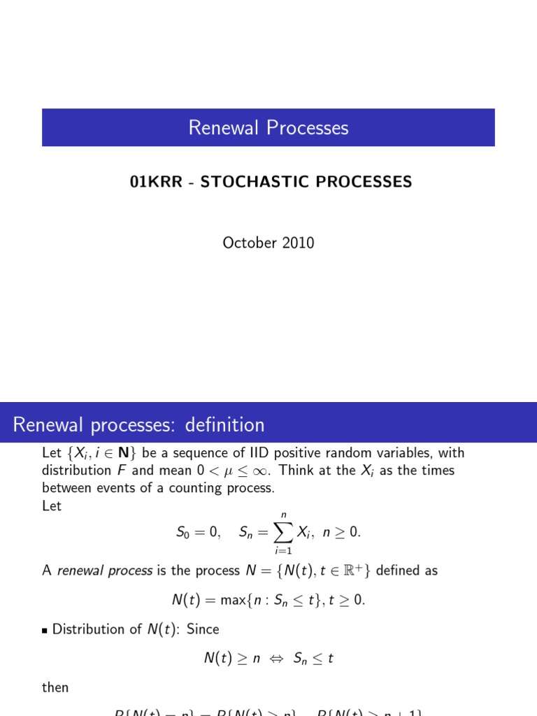 Renewal Processes | PDF | Stochastic Process | Scientific Theories