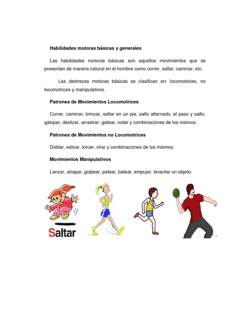 Habilidades Motoras Básicas y Generales | PDF | Corriendo | Articulación