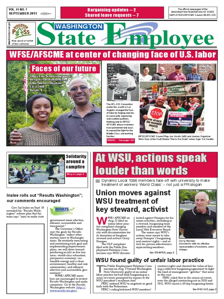 Washington State Employee 9/2013 | PDF | American Federation Of State ...