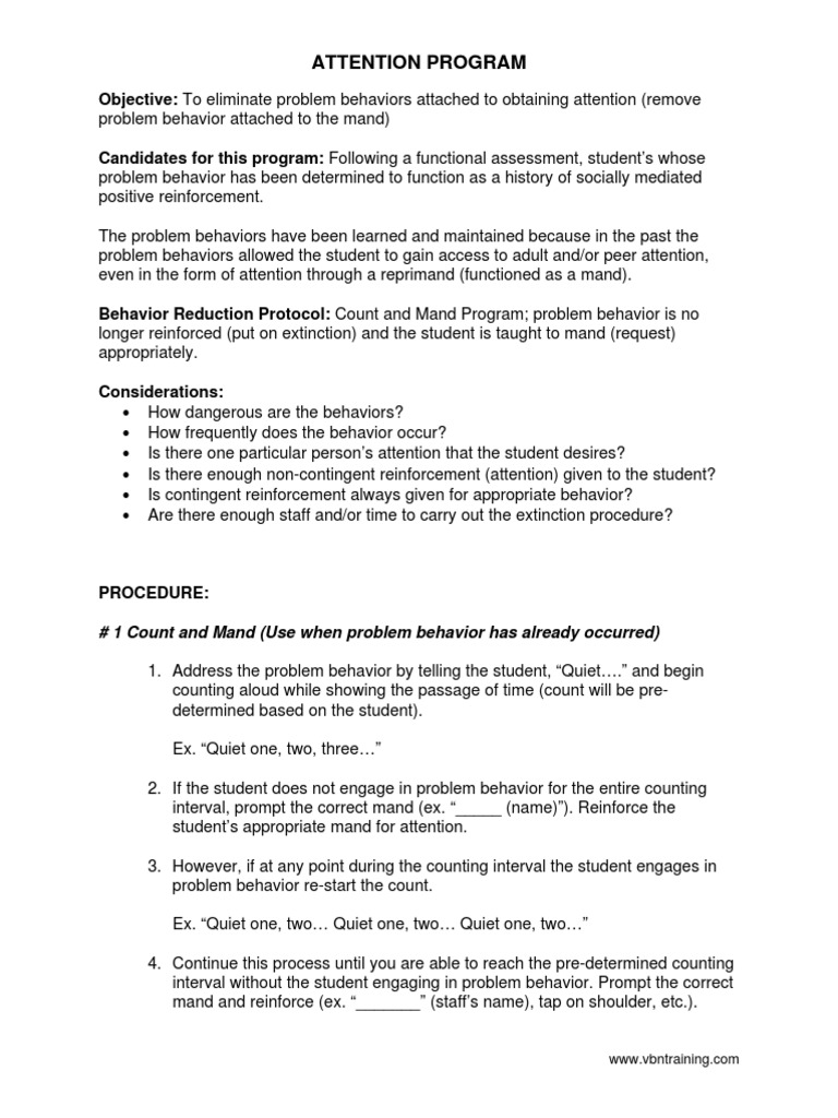 Attention Program | PDF | Reinforcement | Attention