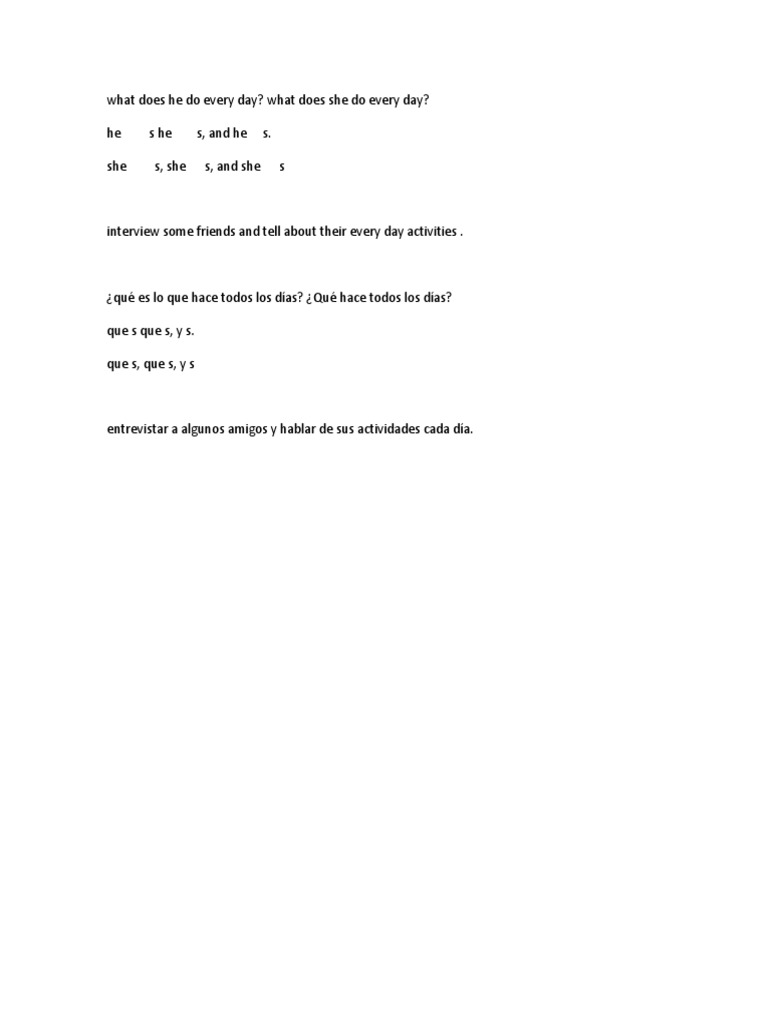 What Does He Do Every Day | PDF