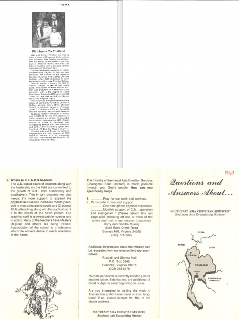Flinchum Mike Debbie 1986 Thailand PDF | Download Free PDF | Christian ...
