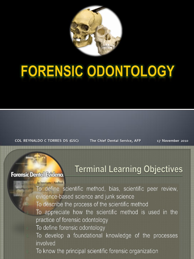 Forensic Odontology Lecture Tcds | PDF | Scientific Method | Fingerprint