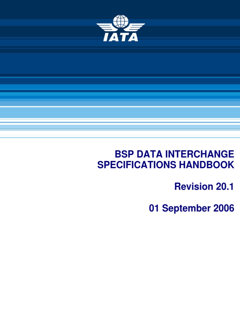 BSP Data Interchange Specifications Handbook Revision 20.1 01 September 2006 | PDF | Value Added ...