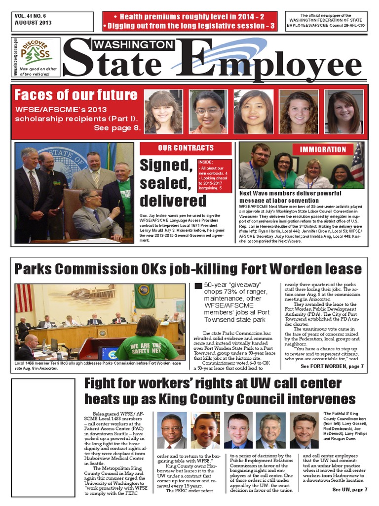 Washington State Employee, 8/2013 | PDF | Collective Bargaining ...