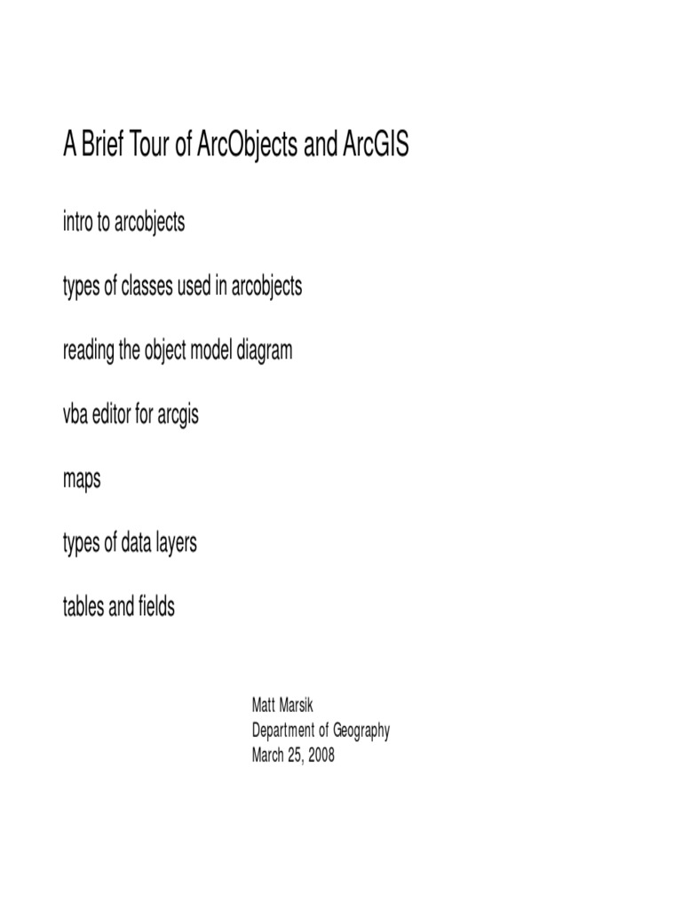 Introduction to ArcObjects for ArcGIS | PDF | Arc Gis | Class (Computer ...