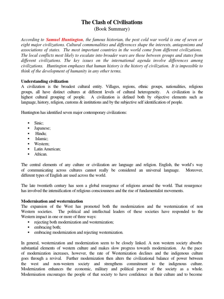 The clash of civilisations.PDF | Civilization | Modernization Theory