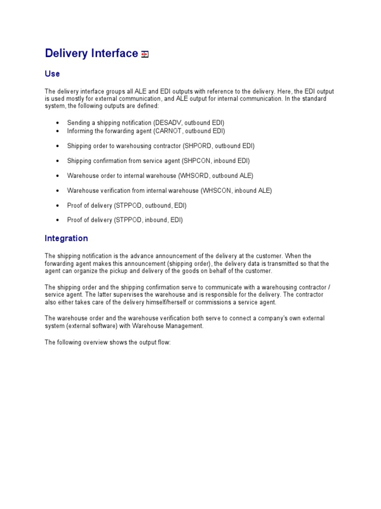 DESADV IDoc Structure in SAP | PDF | Electronic Data Interchange ...