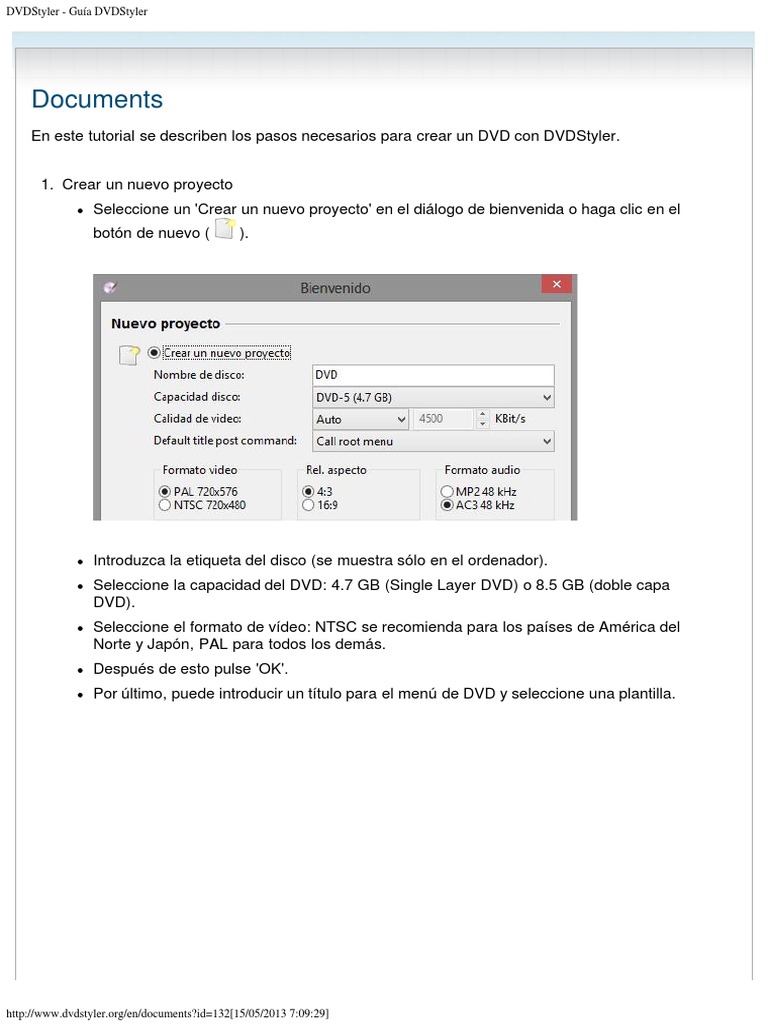 DVDStyler - Guía DVDStyler | PDF | Ventana (informática) | Point and Click