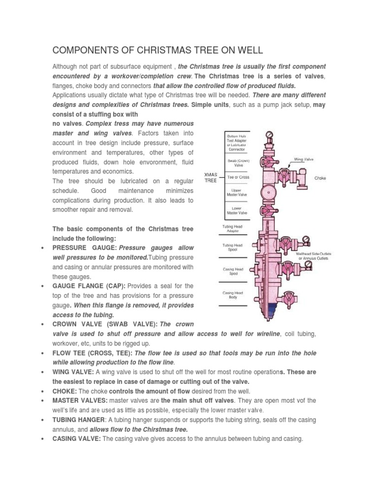 Components of Christmas Tree On Well | PDF | Casing (Borehole) | Valve