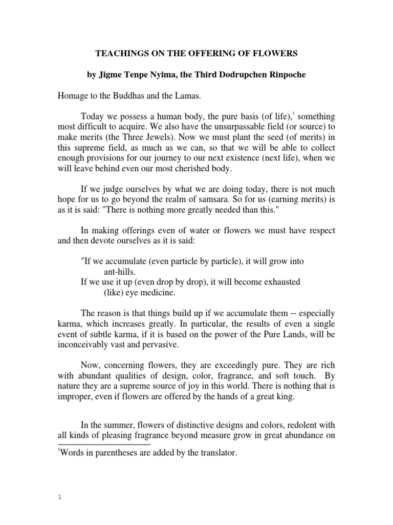 Offering of Flowers | PDF | Gautama Buddha | Indian Religions