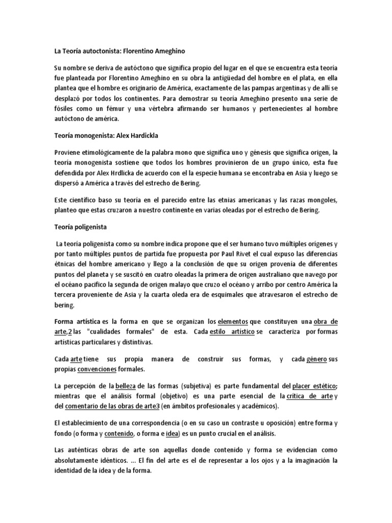 Teoría Autoctonista de Ameghino | PDF | Familia | Color