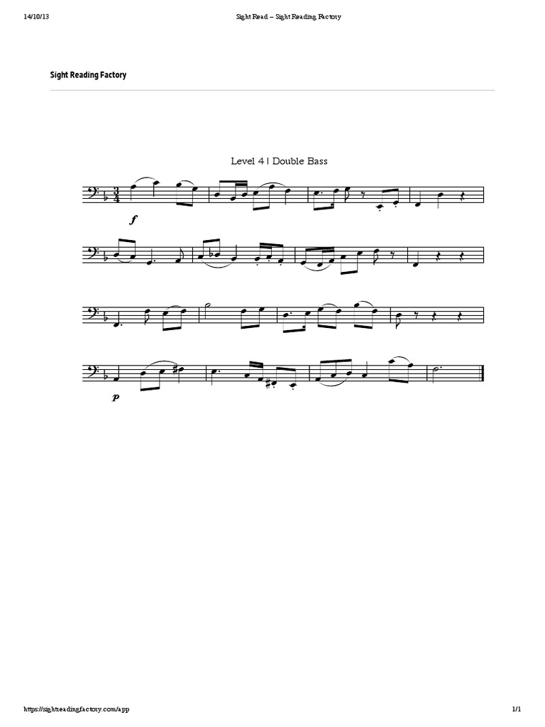 Level 4 - Double Bass: Sight Reading Factory | PDF | Career & Growth