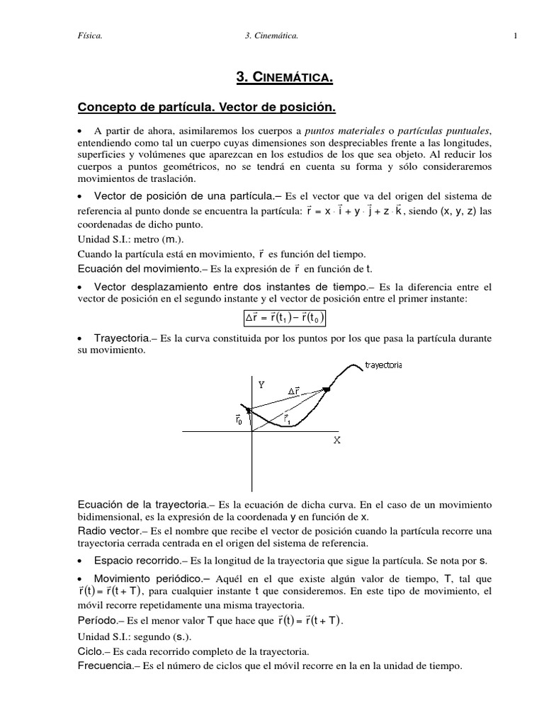 Cinemática: Movimiento y Fórmulas | PDF | Aceleración | Movimiento (física)