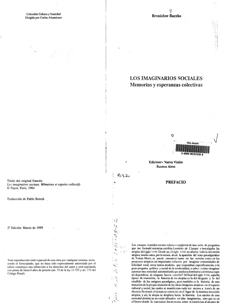 Bronislaw Baczko. Los Imaginarios Sociales | PDF