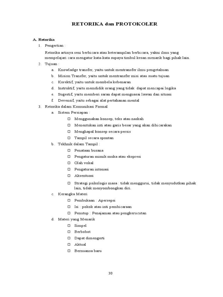 RETORIKA Dan PROTOKOLER | PDF | Karier & Perkembangan