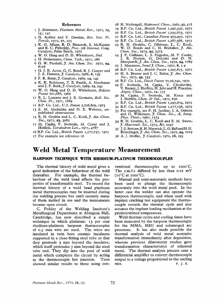 Weld Metal Temp Measuring PDF | PDF | Thermocouple | Welding