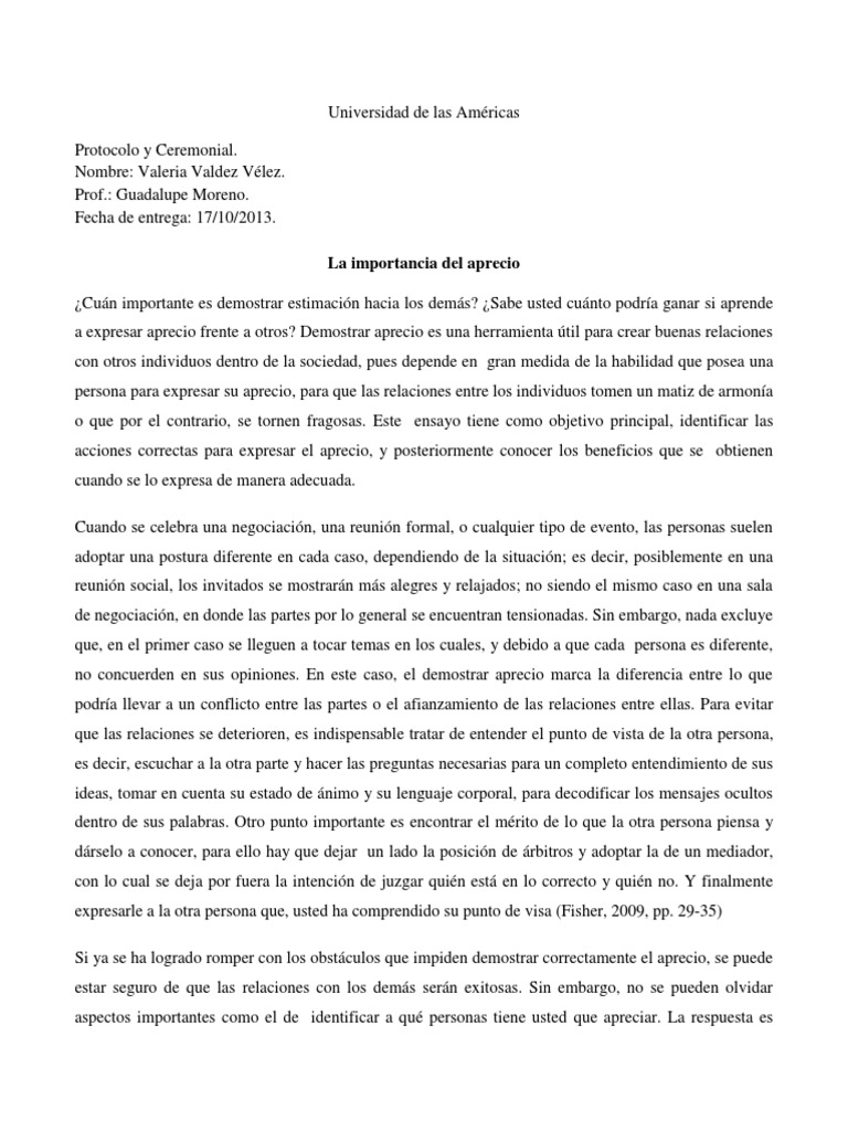 La Importancia Del Aprecio | Negociación | Psicología